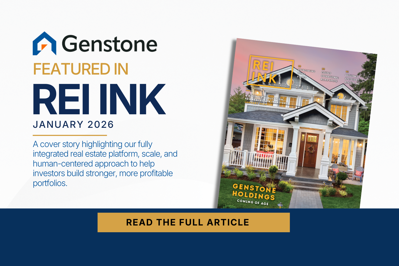 Genstone Holdings Featured in REI INK | Property Management Insights